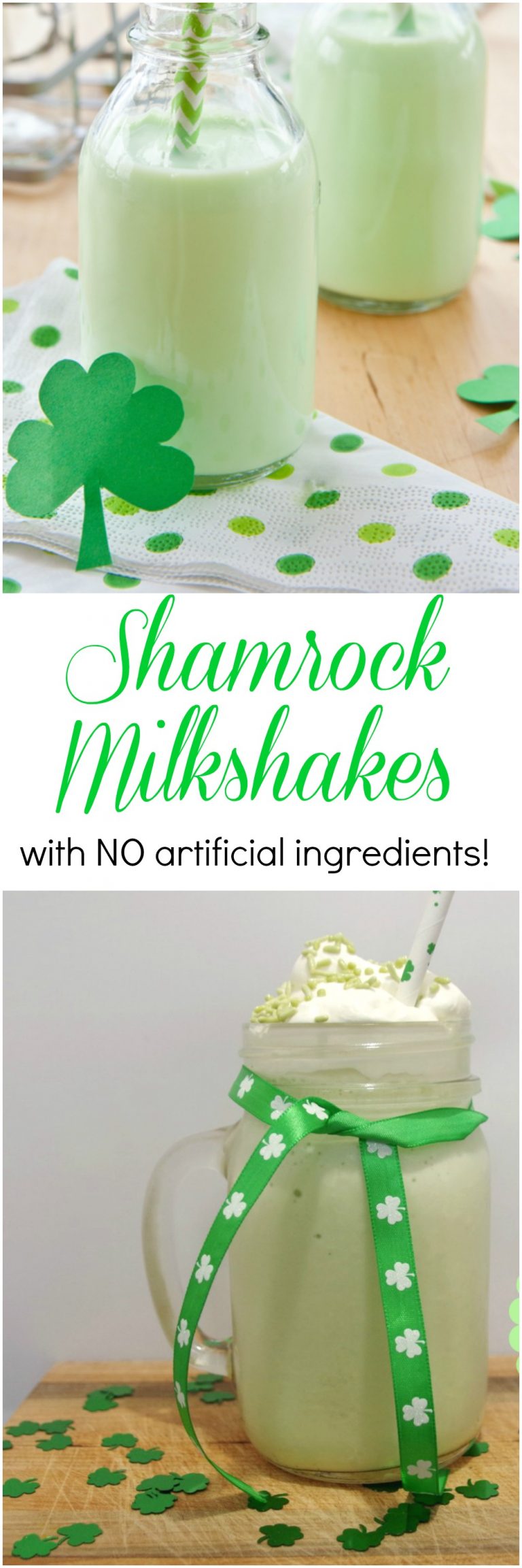All Natural Mint Shamrock Milkshake Recipe - Turning the Clock Back