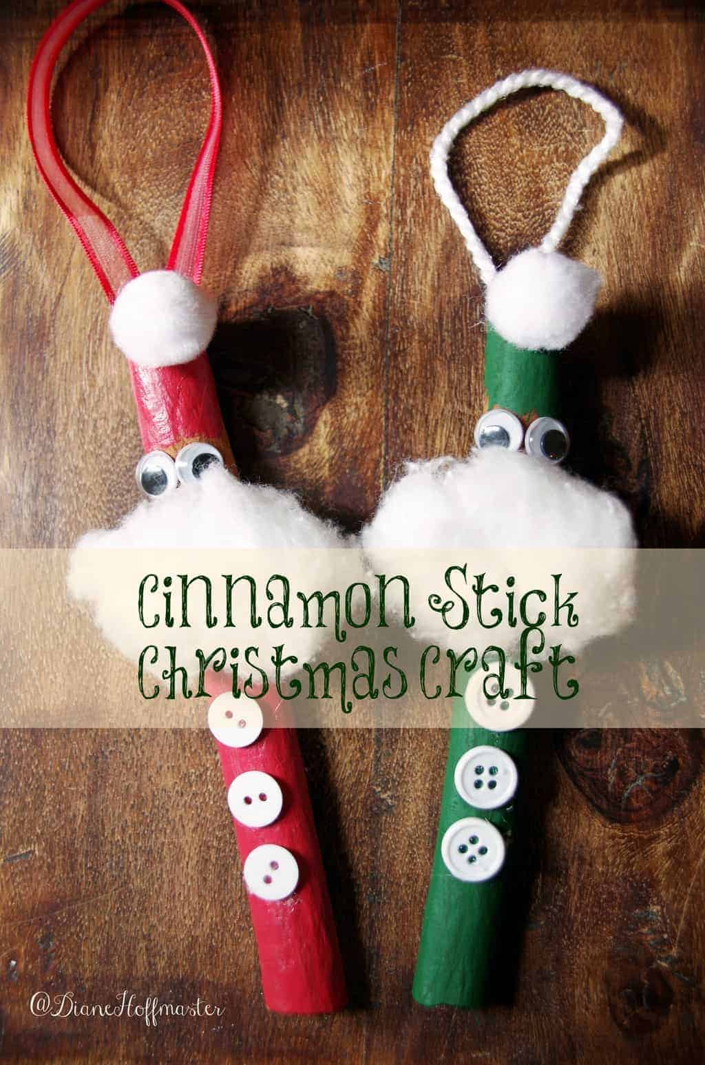 Cinnamon Stick Santa and Elf Christmas Craft - Turning the Clock Back