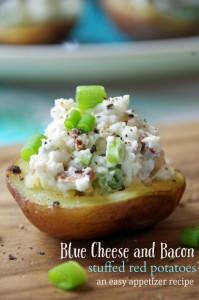 Blue Cheese and Bacon Stuffed Red Potato Appetizer