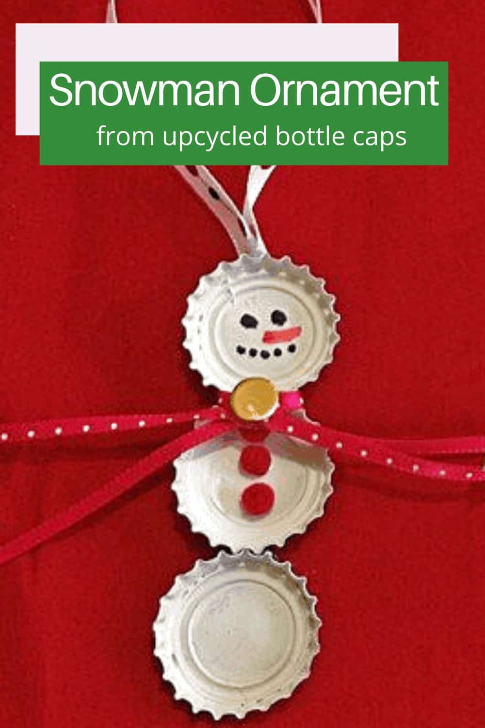 Bottle Cap Snowmen Christmas Craft - Turning the Clock Back